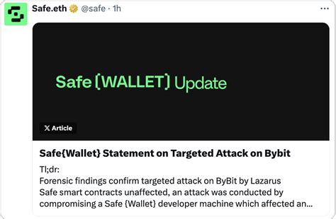 Lazarus Hacked Bybit Via Breached Safe Wallet Developer Machine