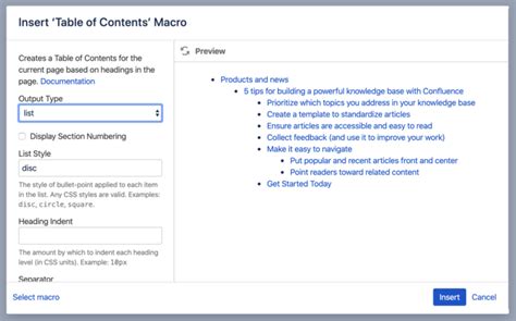 Confluence Table Of Contents Macro Explained Actonic Unfolding Your Potential