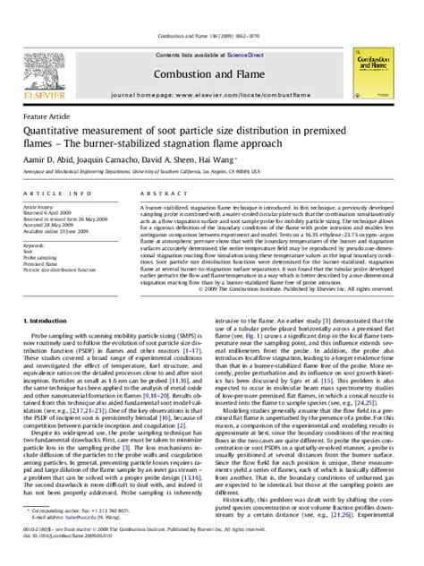 Pdf Quantitative Measurement Of Soot Particle Size Distribution In