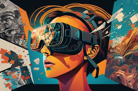 Virtual Reality Technology And Metaverse Concept Woman With Vr Glasses