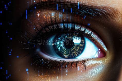 Digital Woman Vision Technology Concept Human Eye Identification