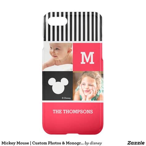 Mickey Mouse Custom Photos And Monogram Uncommon Iphone Case Zazzle