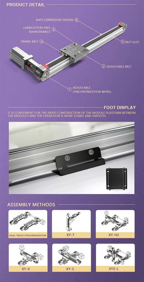 High Speed Double Axis Guide Rail Belt Driven Actuator