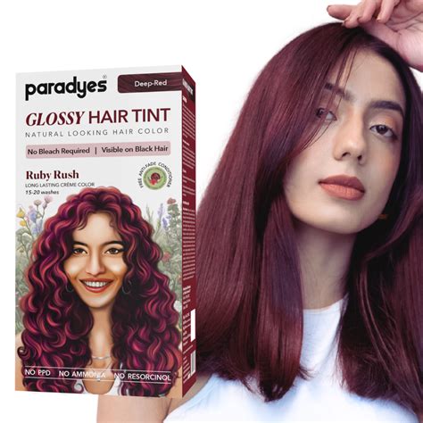 Buy Now Paradyes Ruby Rush Glossy Hair Tint No Bleach Semi Permanent Hair Color Optimal Grey
