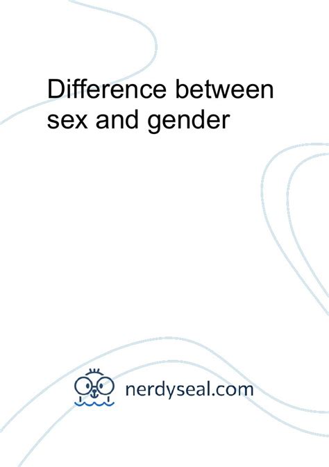Difference Between Sex And Gender 1132 Words NerdySeal