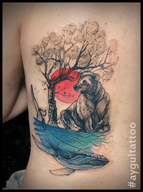 Watercolor Bear Tattoo