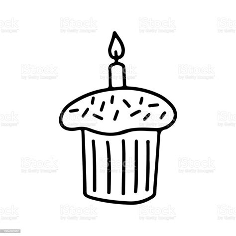 손으로 그린 낙서 촛불 흰색 배경에 고립 된 컵 케이크와 해피 부활절 카드 계절에 대한 스톡 벡터 아트 및 기타 이미지 계절 공휴일 귀여운 Istock