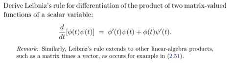 Solved Derive Leibniz S Rule For Differentiation Of The Chegg Com