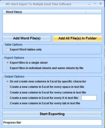 MS Word Export To Multiple Excel Files Software Download Export One Or More MS Word Files To
