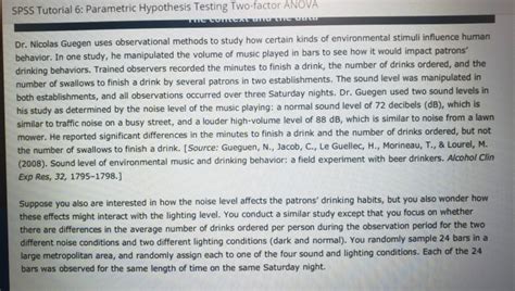 solved spss tutorial 6 parametric hypothesis testing