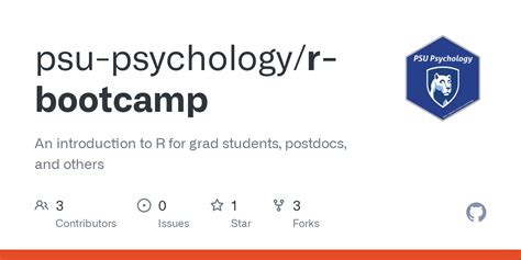 GitHub Psu Psychology R Bootcamp An Introduction To R For Grad Babes Postdocs And Others