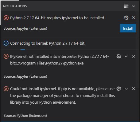 Notification Overload When Installing Ipykernel Issue Microsoft Vscode Jupyter GitHub