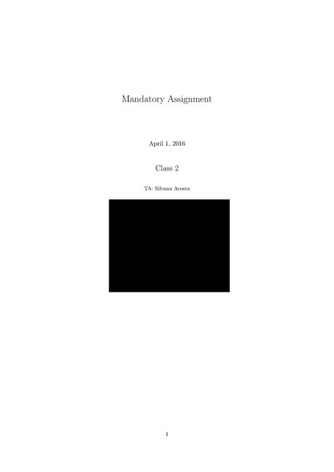 Mandatory Assignments Answers And Questions Mandatory Assignment