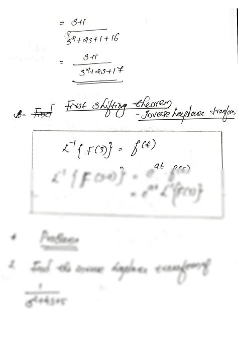 Solution Laplace Transform First Shifting Theorem Studypool