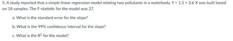 Solved A Study Reported That A Simple Linear Regression Chegg