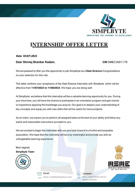 Shivtej Kadam On Linkedin Opportunity Datascience Internship