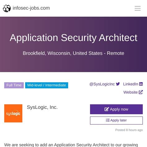[hiring] application security architect r remoteworking