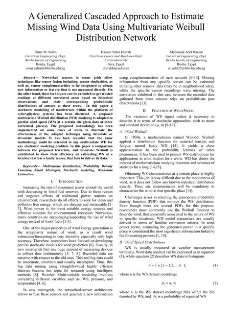 Pdf A Generalized Cascaded Approach To Estimate Missing Wind Data