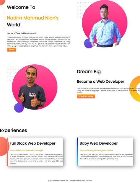 nadim mahmud nion on linkedin github personalportfolio html5 css3