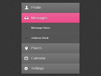 Collapsible Menu Navigation Free PSD By Oliver Long Dribbble