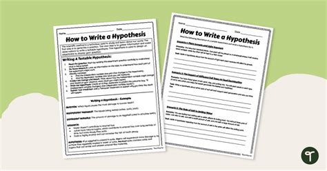 Writing Hypothesis Worksheet Good Vs Bad Hypothesis Worksheet