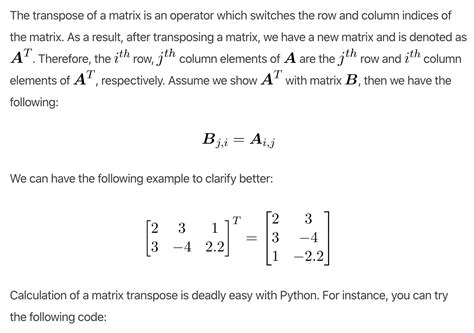 Matrix Operations In Practice Using Python By Amirsina Torfi