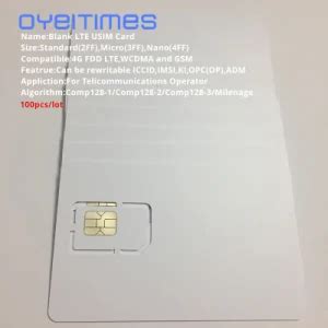 Oyeitimes Blank SIM Card G LTE Programmable SIM Card Mobile Phone SIM Card Iccid Imsi Pin Puk