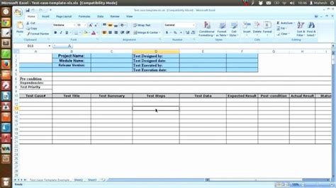 Test Plan Template Excel Shooters Journal
