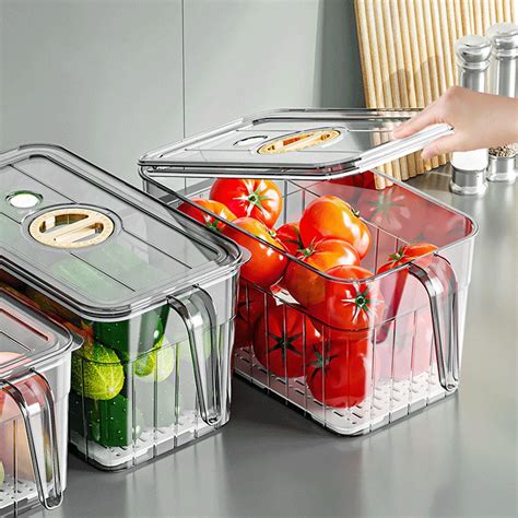 Stackable Food Storage Produce Saver Containers For Refrigerator Berry