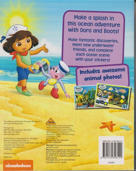 Dora The Explorer World Of Adventure Ocean Sticker Book 7 3 D Sticker Scenes
