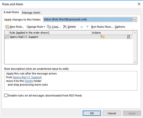 How To Export Mail Rules From Outlook Sperry Rail It Support