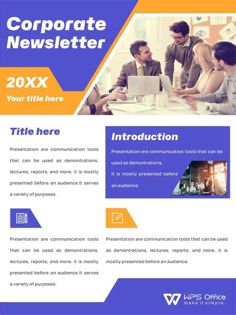 Word Of Blue Corporate Newsletterdocx Wps Free Templates
