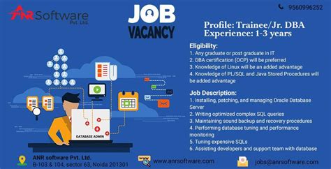 Anr Software Pvt Ltd On Linkedin Hiring Trainee Jrdba Anrsoftwarepvtltd