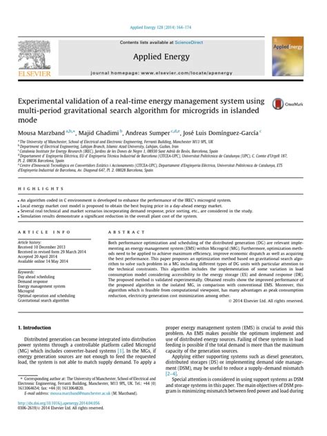 Experimental Validation Of A Real Time Energy Management System Pdf
