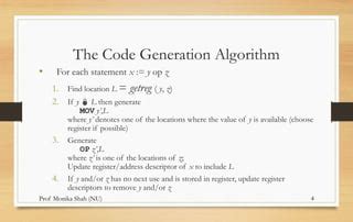 Code Generation Part-3 in Compiler Construction | PPTX
