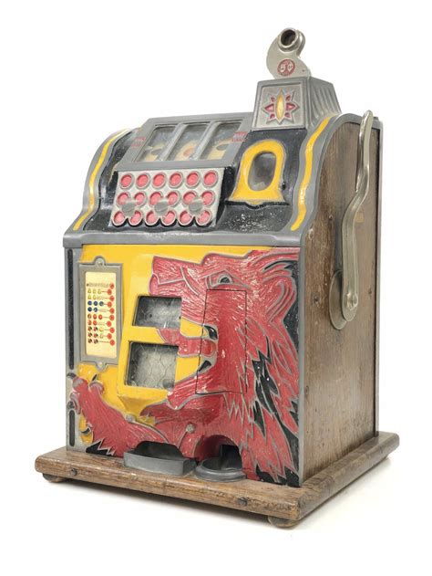 Lot 1931 Mills Novelty Co Lions Head 5 Cent Gooseneck Slot Machine