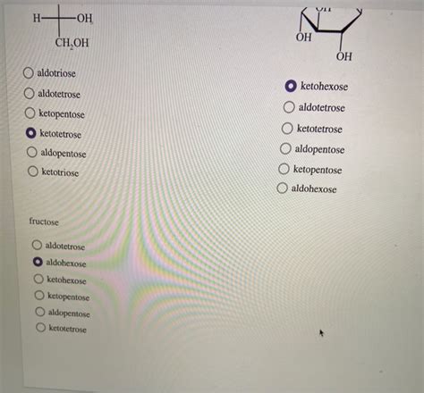 solved classify each monosaccharide according to the