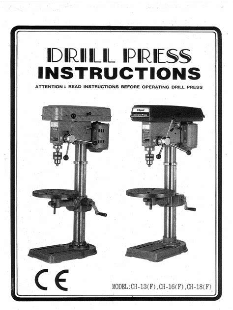 Toolmac 16 Speed Heavy Duty Drill Press En Pdf