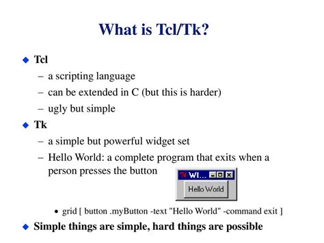 Programming Using Tcltk презентация онлайн