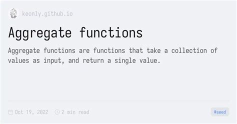 Aggregate Functions