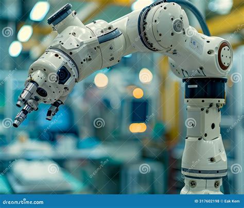 Advanced Industrial Robotic Arm In Automated Factory Production Line Performing Precision Tasks