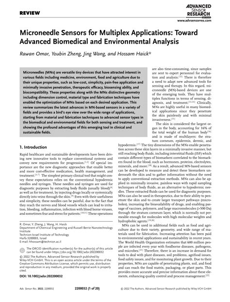 pdf microneedle sensors for multiplex applications toward advanced