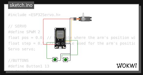 Buttons And Servo Wokwi Esp32 Stm32 Arduino Simulator