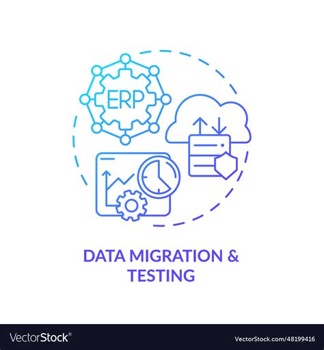 2d Data Migration And Testing Line Icon Concept Vector Image