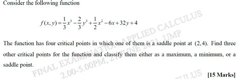 Solved Consider The Following Function F X Y X Chegg