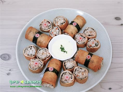 가을소풍 도시락메뉴 롤유부초밥 예쁘게 만들기
