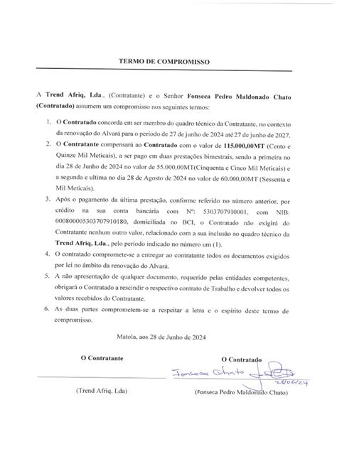 Modelo De Termo De Compromissomodelo De Termo De Entrega