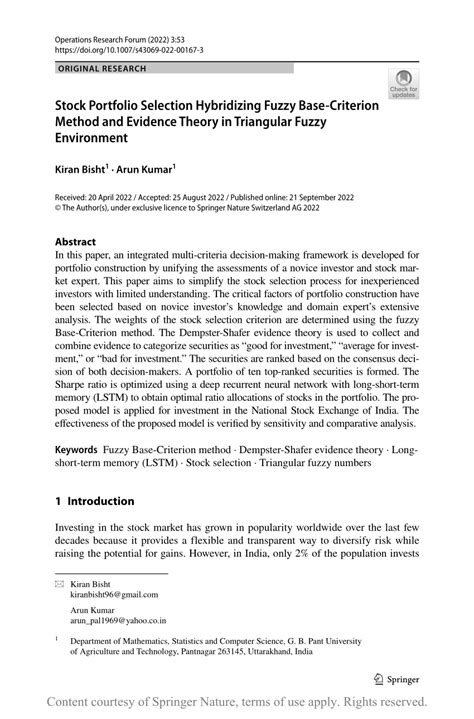 Stock Portfolio Selection Hybridizing Fuzzy Base Criterion Method And