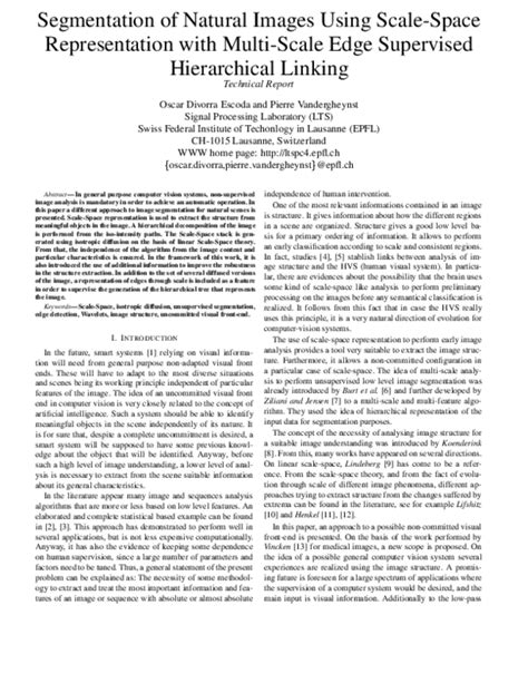 Pdf Segmentation Of Natural Images Using Scale Space Representation