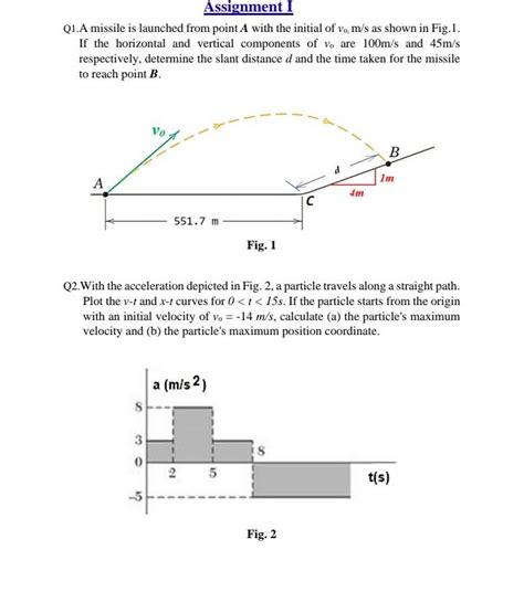 Solved Q A Missile Is Launched From Point A With The Chegg